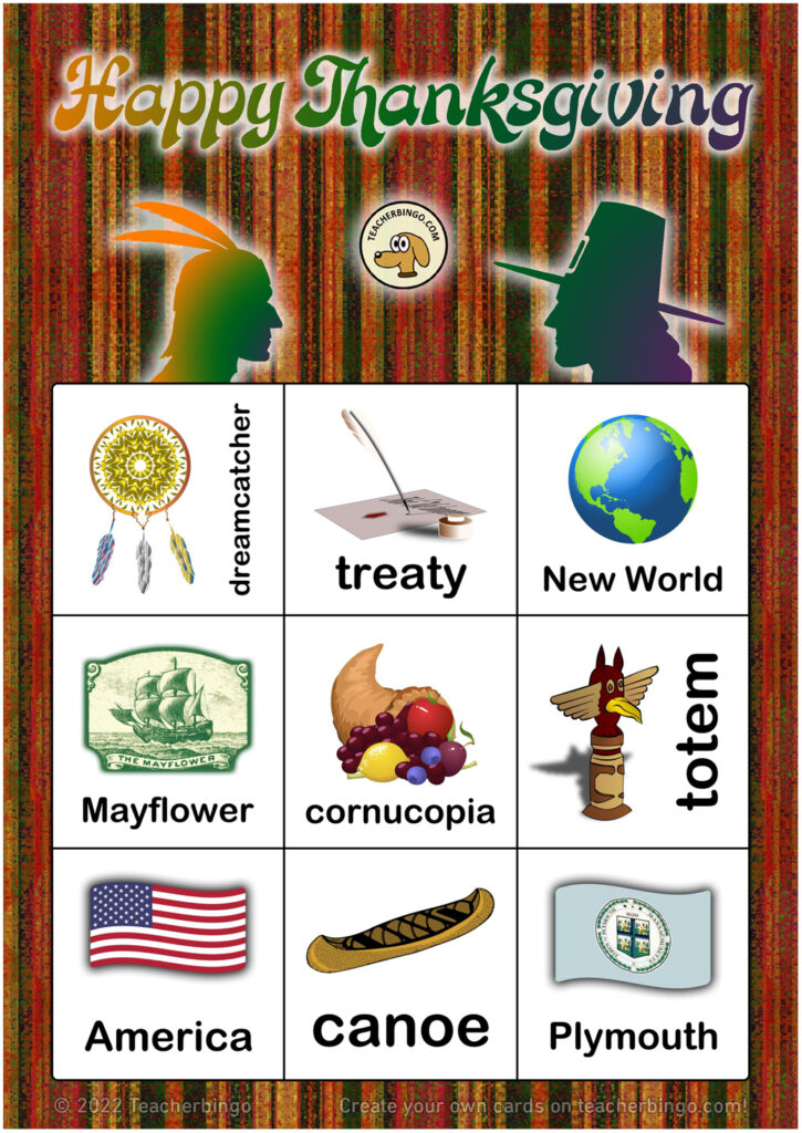 Thanksgiving Bingo Historical 3x3 (5 pages + call sheet) | Made By Teachers