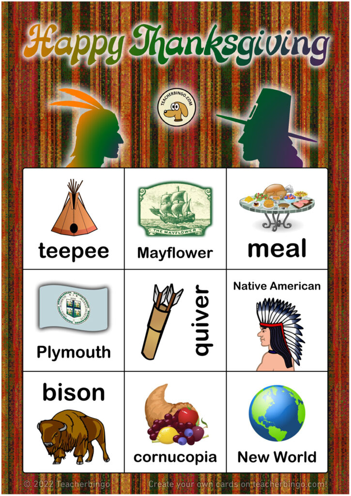 Thanksgiving Bingo Historical 3x3 (5 pages + call sheet) | Made By Teachers