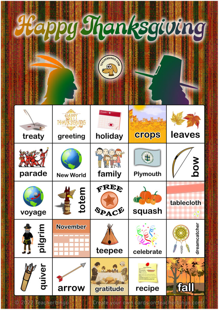 Thanksgiving Bingo Historical 5x5 (5 pages + call sheet) | Made By Teachers