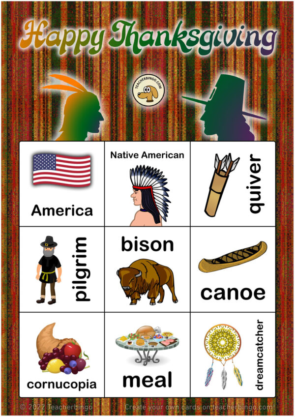 Thanksgiving Bingo Historical 3x3 (100 pages + call sheet) | Made By ...