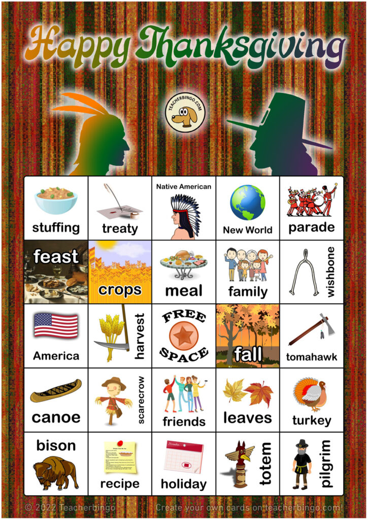 Thanksgiving Bingo Historical 5x5 (100 pages + call sheet) | Made By ...