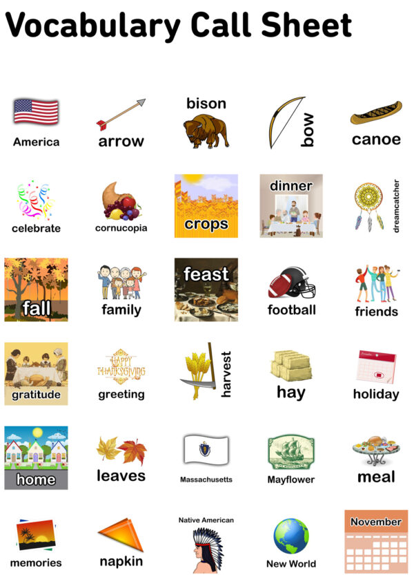 Thanksgiving Bingo Historical 5x5 (100 pages + call sheet) | Made By ...