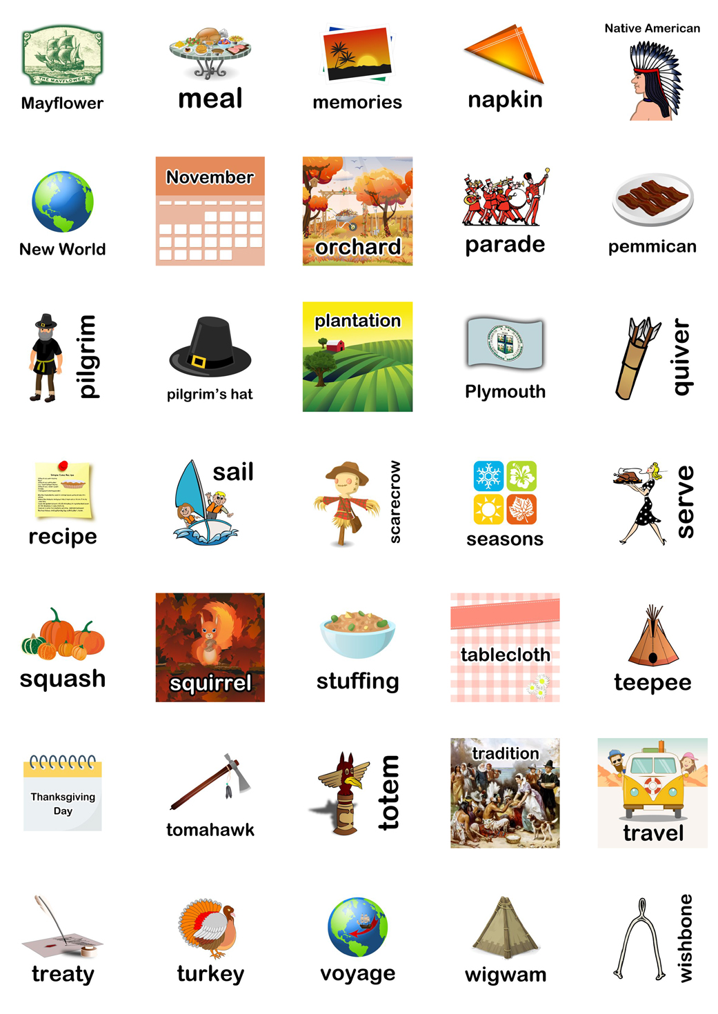 Thanksgiving Bingo Historical 7x7 (100 pages + call sheet) | Made By ...