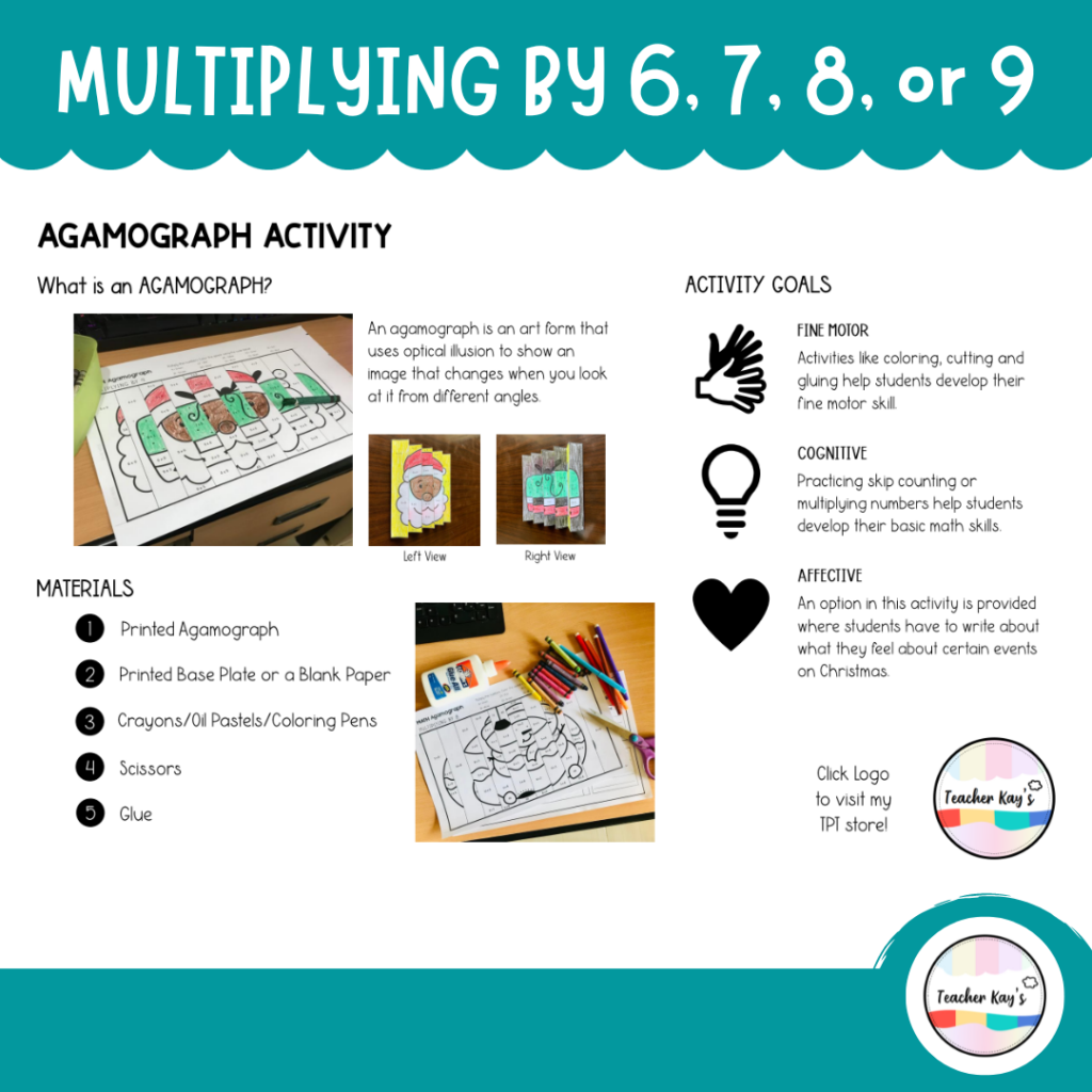 Christmas Math Agamographs - Multiplying by 6, 7, 8, or 9 | Made By ...