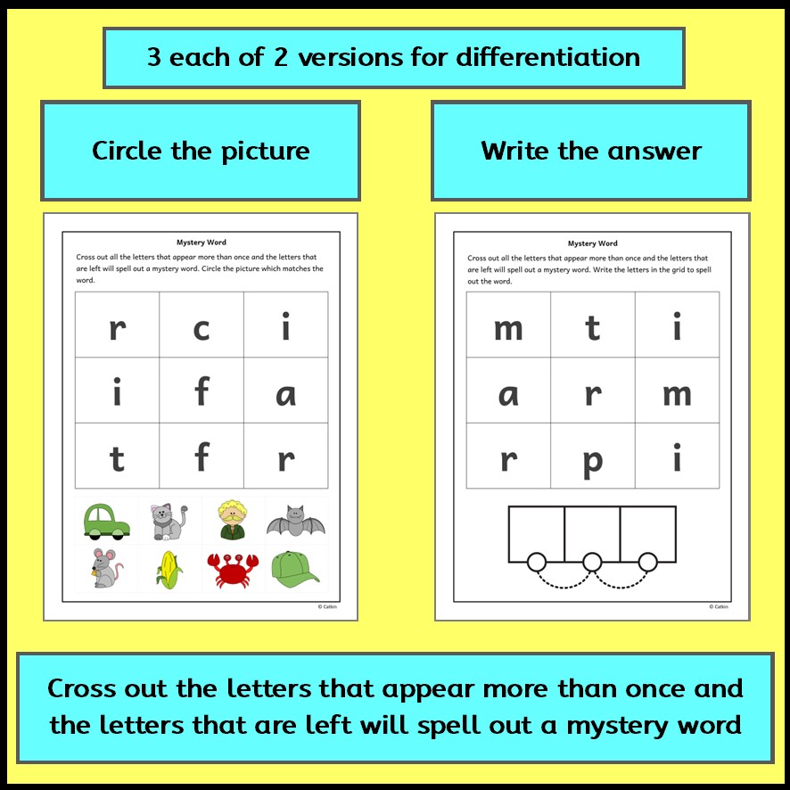 Letter Recognition and CVC (short 'a') Mystery Word Puzzle Activity ...