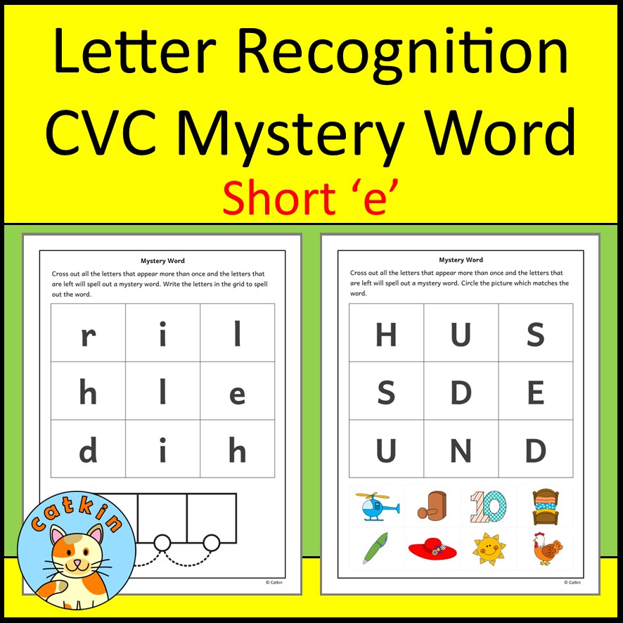 Letter Recognition and CVC (short 'e') Mystery Word Puzzle Activity ...