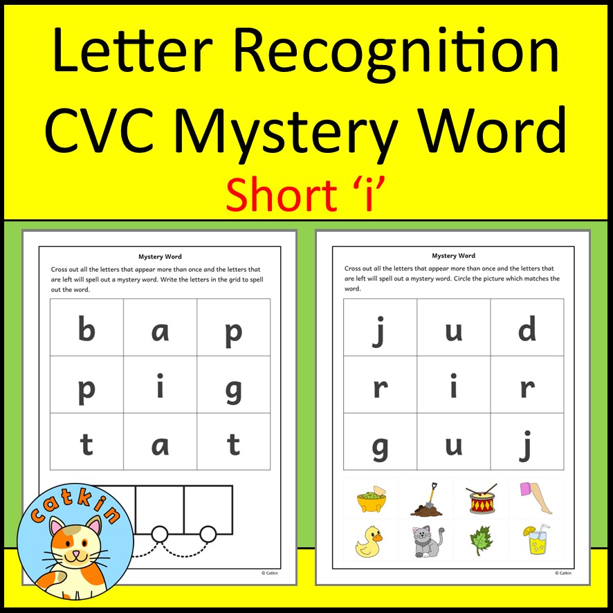 Letter Recognition and CVC (short 'i') Mystery Word Puzzle Activity ...
