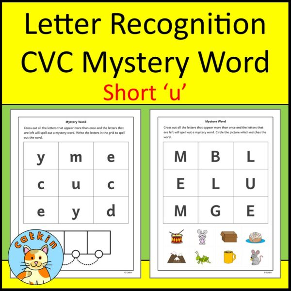 Letter Recognition and CVC (short 'u') Mystery Word Puzzle Activity ...