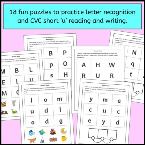 Letter Recognition and CVC Mystery Word Puzzle Activity Bundle | Made ...