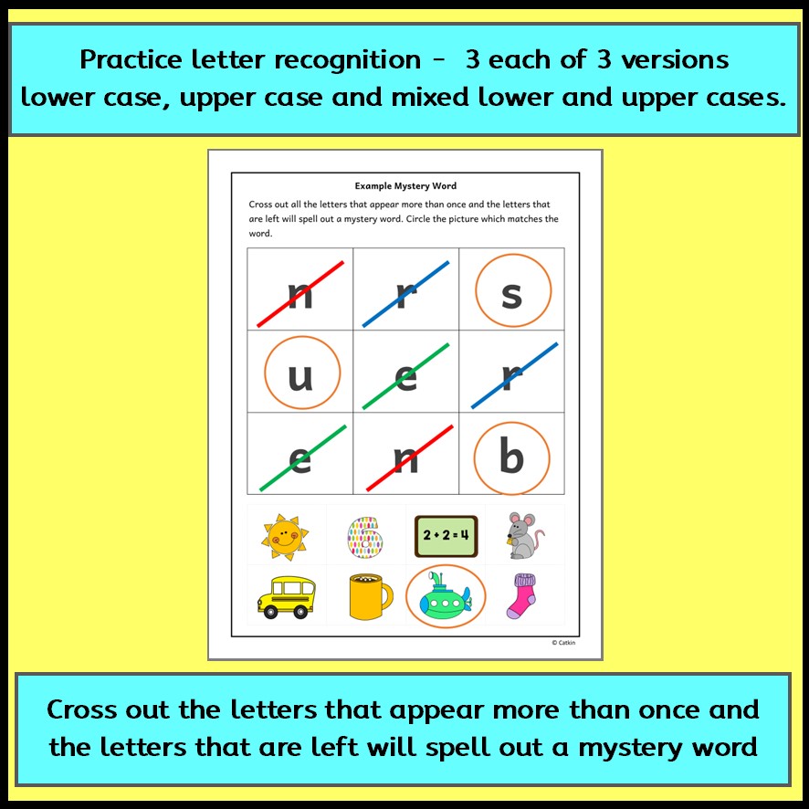 Letter Recognition and CVC Mystery Word Puzzle Activity Bundle | Made ...