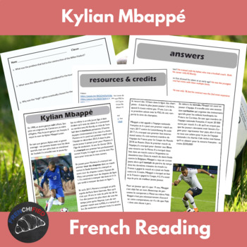 French reading comprehension activity | Kylian Mbappé | Made By Teachers