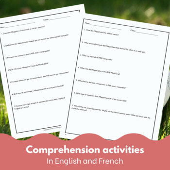 French reading comprehension activity | Kylian Mbappé - Made By Teachers