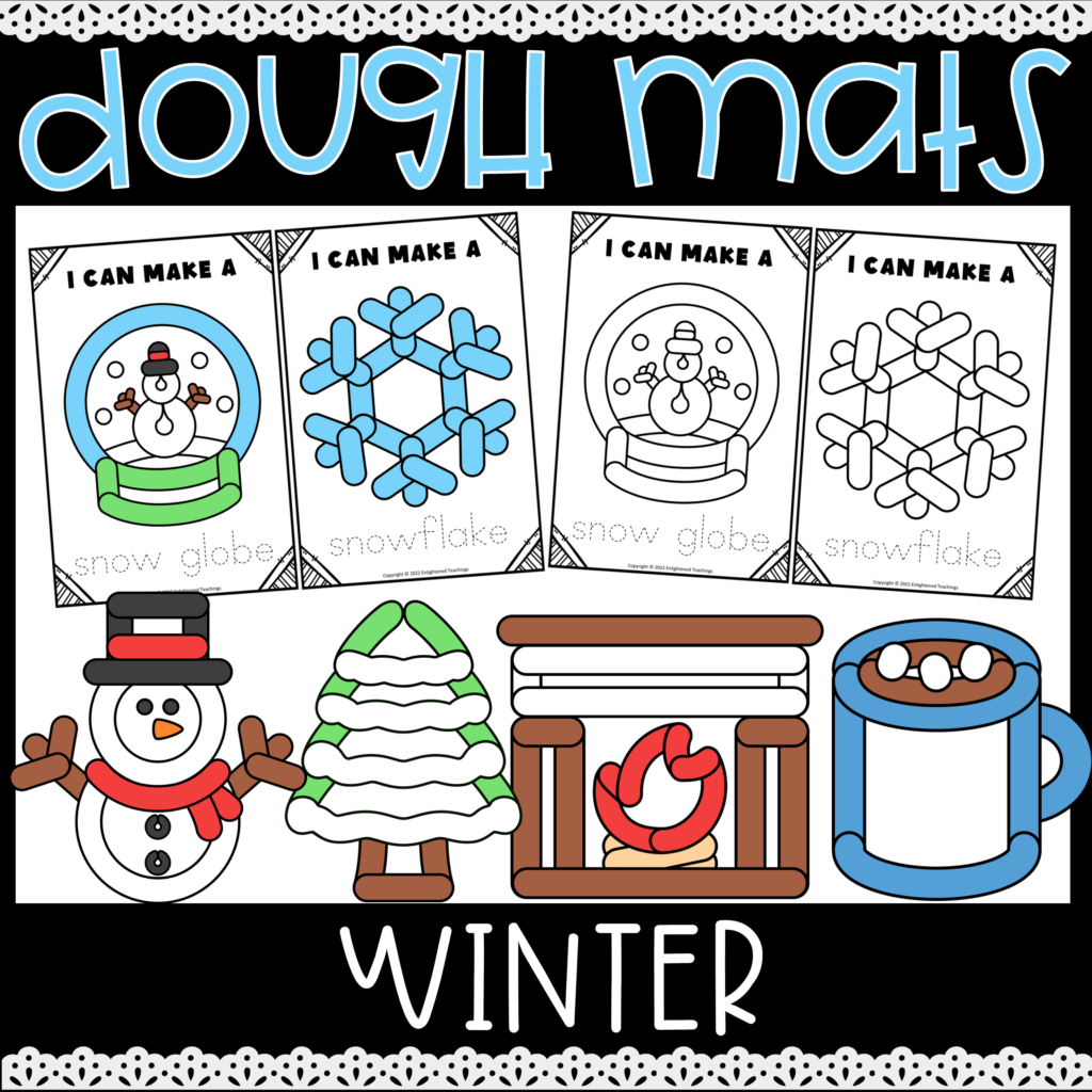 Winter Play Dough Mats Fine Motor Skills, Winter Playdough Mats ...