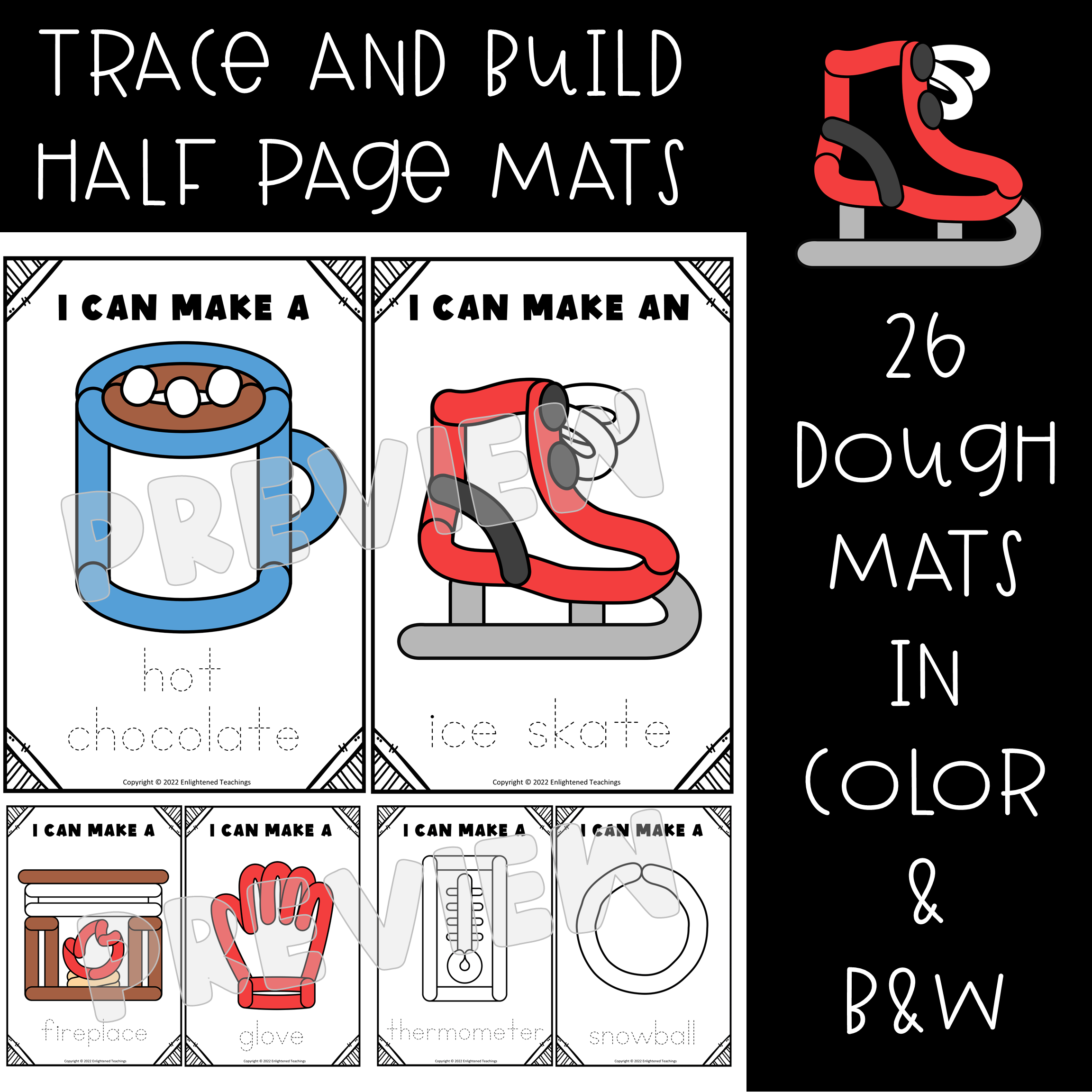 Winter Play Dough Mats Fine Motor Skills, Winter Playdough Mats ...