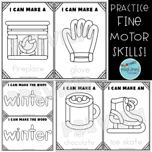 Winter Play Dough Mats Fine Motor Skills, Winter Playdough Mats ...