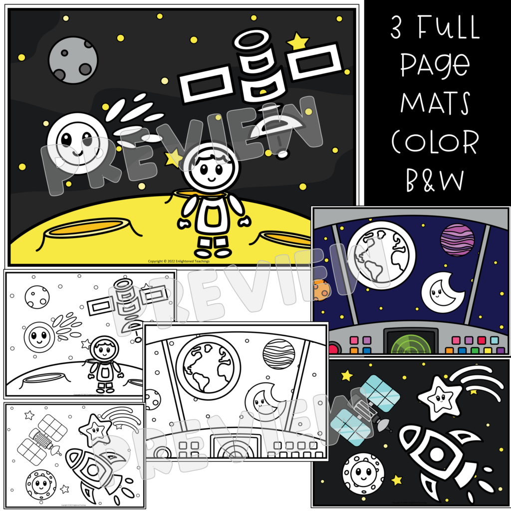 Space Play Dough Mats Fine Motor Skills, Space Playdough Mats, Space ...