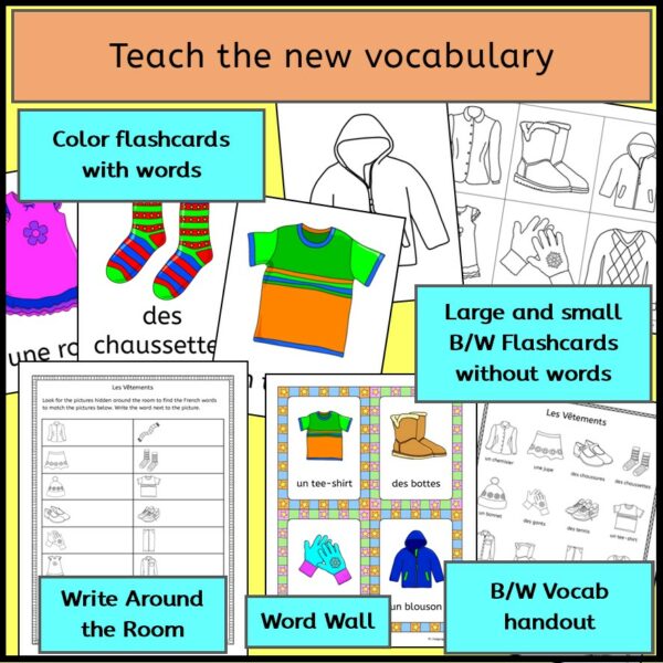 French Clothing - Les Vetements - Activities puzzles games and more ...