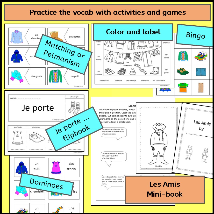 French Clothing - Les Vetements - Activities puzzles games and more ...
