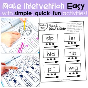 1st Grade CVC Words Intervention Binder and Activities - Made By Teachers