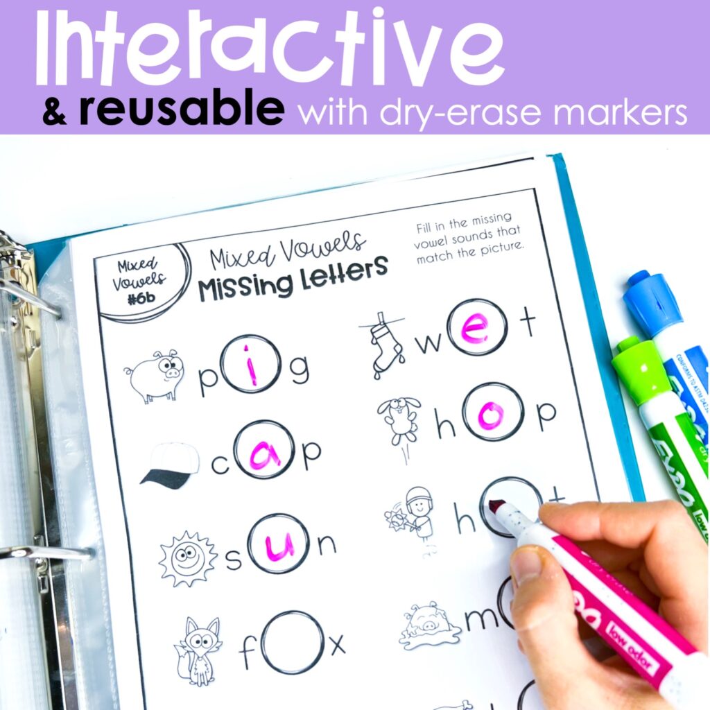 1st Grade CVC Words Intervention Binder and Activities - Made By Teachers