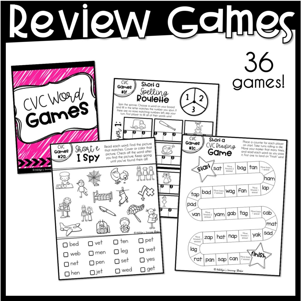 1st Grade CVC Words Intervention Binder and Activities - Made By Teachers