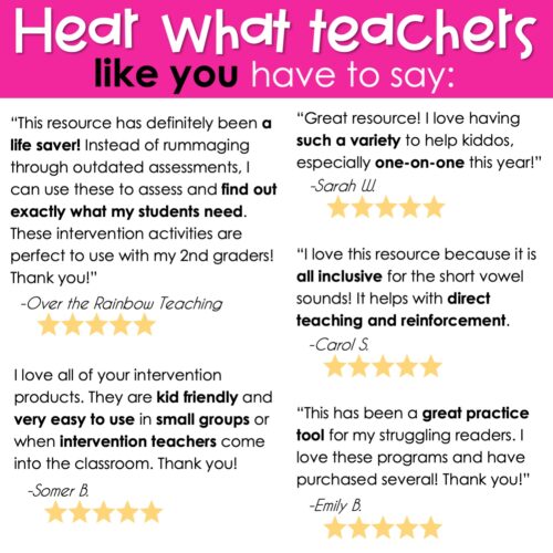 1st Grade CVC Words Intervention Binder and Activities | Made By Teachers