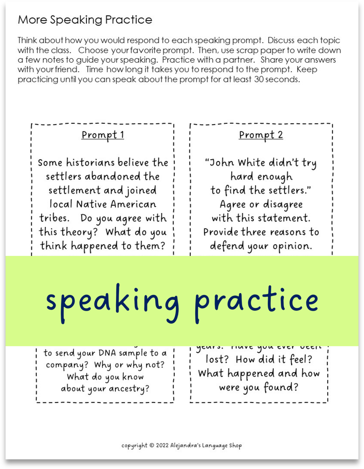 ESL Reading - High Interest Texts - The Lost Colony | Made By Teachers