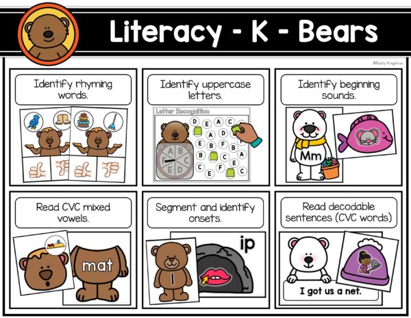 Kindergarten Literacy Centers - Bear Themed | Made By Teachers