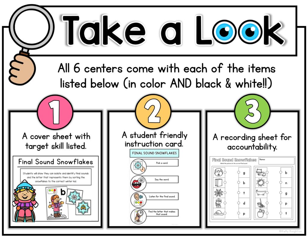 Kindergarten Literacy Centers - Winter Themed | Made By Teachers