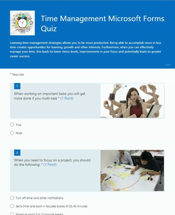 Time Management Bundle - Powerpoint, Crossword, Quiz using MS Forms ...