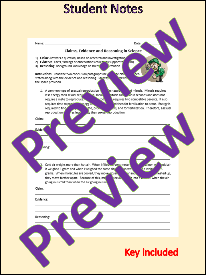 Science CER Instructions Practice PPT and Worksheets | Made By Teachers