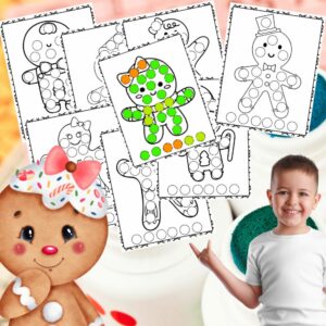 Gingerbread man Dot markers,Bingo dabbers ,Winter coloring pages for ...