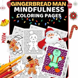 Gingerbread Zentangle Mandala Coloring Pages,Winter mindfulness stress ...