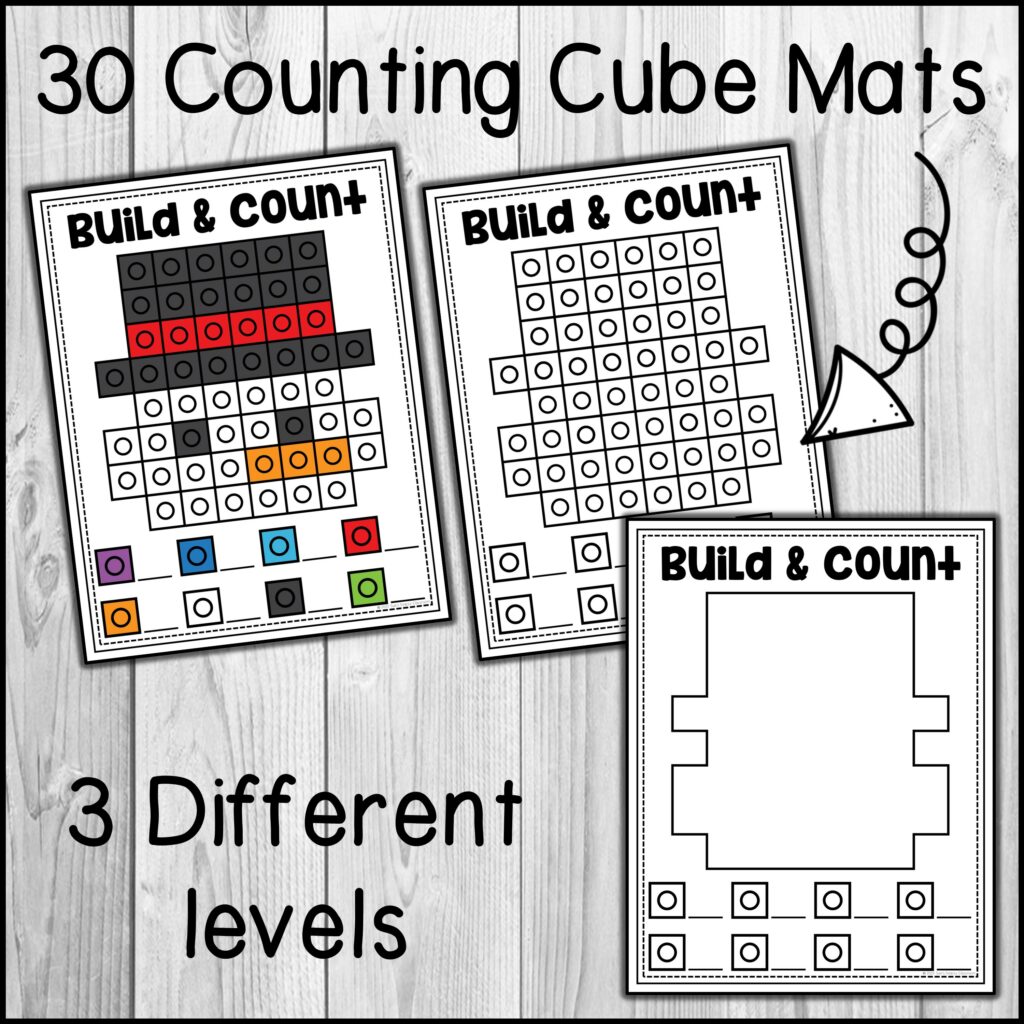 Winter Snap Cubes Activity Mats | Fine Motor Task Cards | Math Center ...