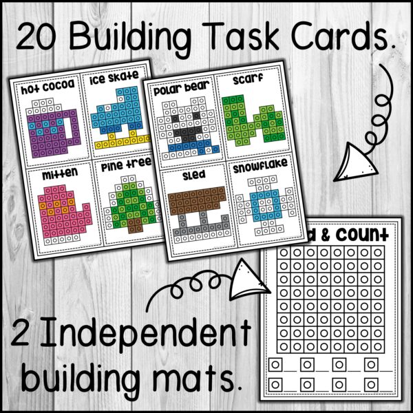 Winter Snap Cubes Activity Mats | Fine Motor Task Cards | Math Center ...