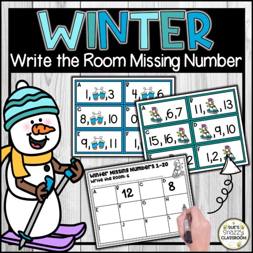 Winter Missing Numbers 1 to 20 Write the Room | Math Center | Made By ...