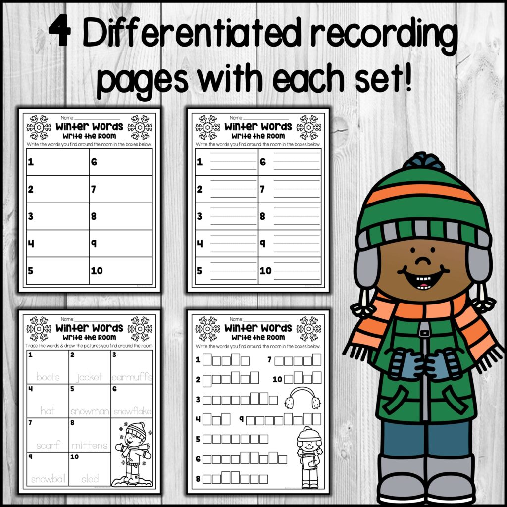 Winter Themed Center | Write the Room Activity | Low-Prep Literacy ...