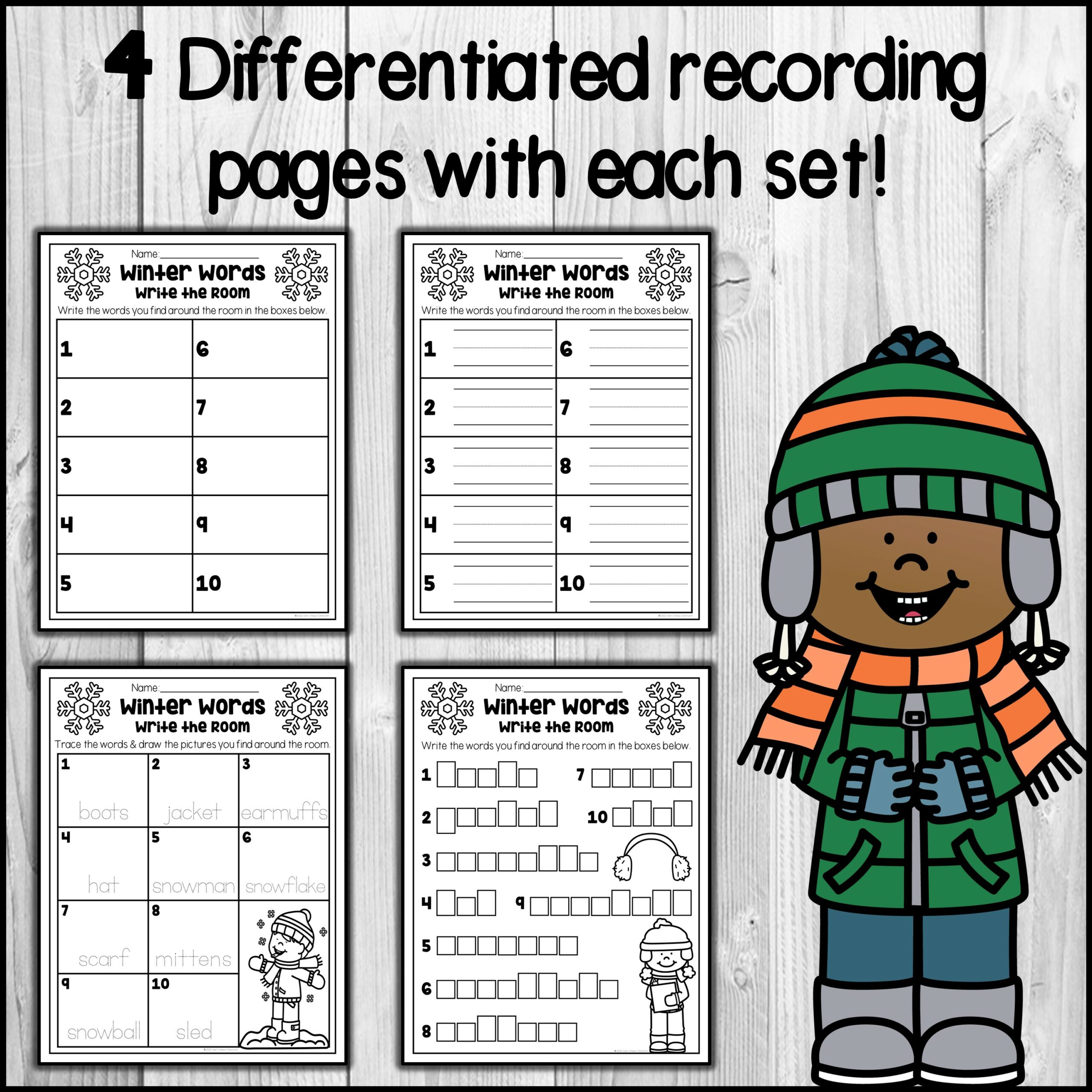 Winter Themed Center | Write the Room Activity | Low-Prep Literacy ...