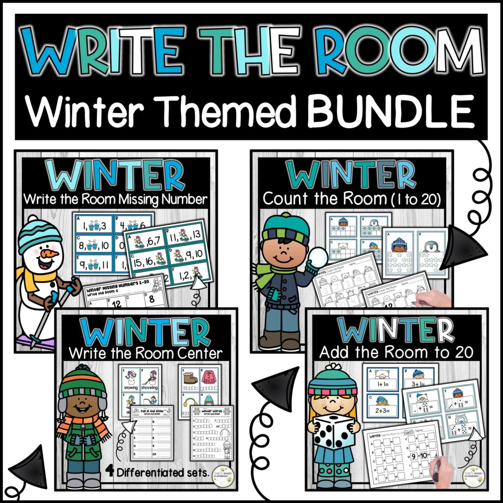 Winter Themed Write the Room Centers | ELA and Math Activities BUNDLE ...
