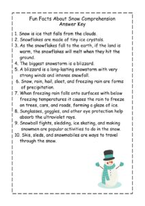Fun Facts About Snow Mini Book Reading Comprehension | Made By Teachers