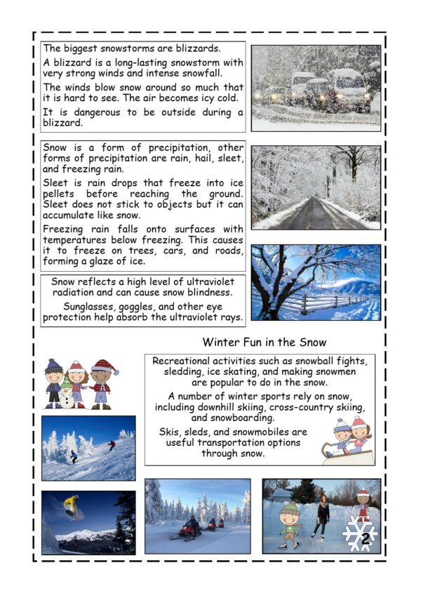 Fun Facts About Snow Reading Comprehension Passage | Made By Teachers