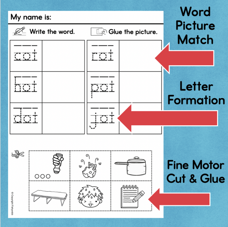 CVC Word Families Worksheets Word Search Read Trace Spell Cut Glue ...