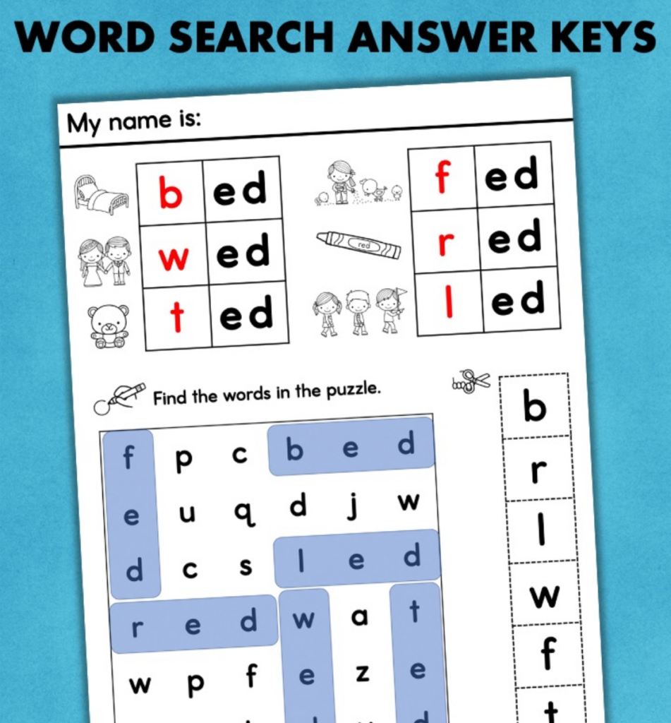 CVC Word Families Worksheets Word Search Read Trace Spell Cut Glue ...