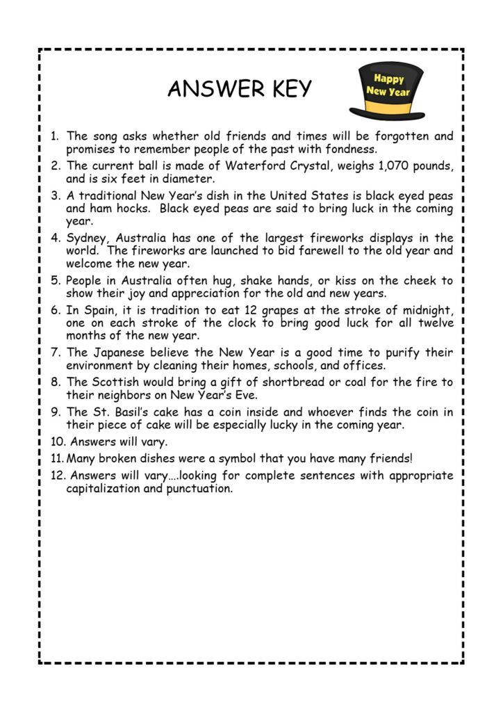 New Year's Celebrations Mini Book Reading Comprehension | Made By Teachers