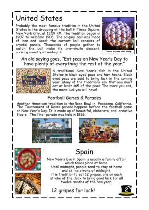 New Year's Celebrations Reading Comprehension Passage | Made By Teachers