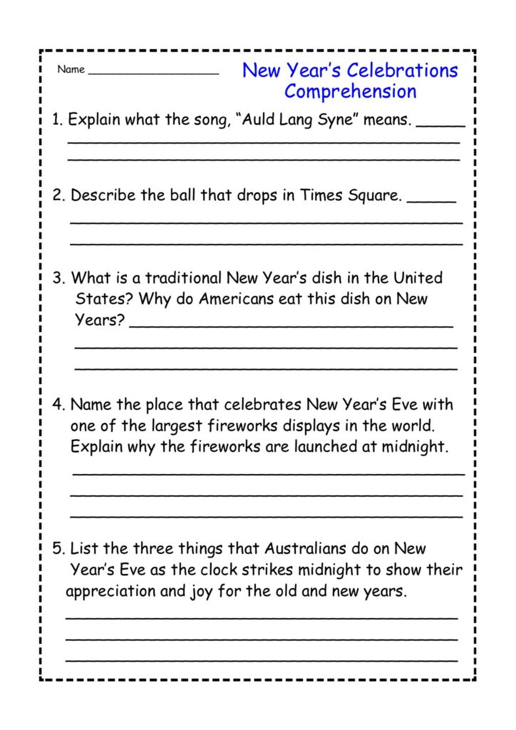 New Year's Celebrations Reading Comprehension Passage | Made By Teachers