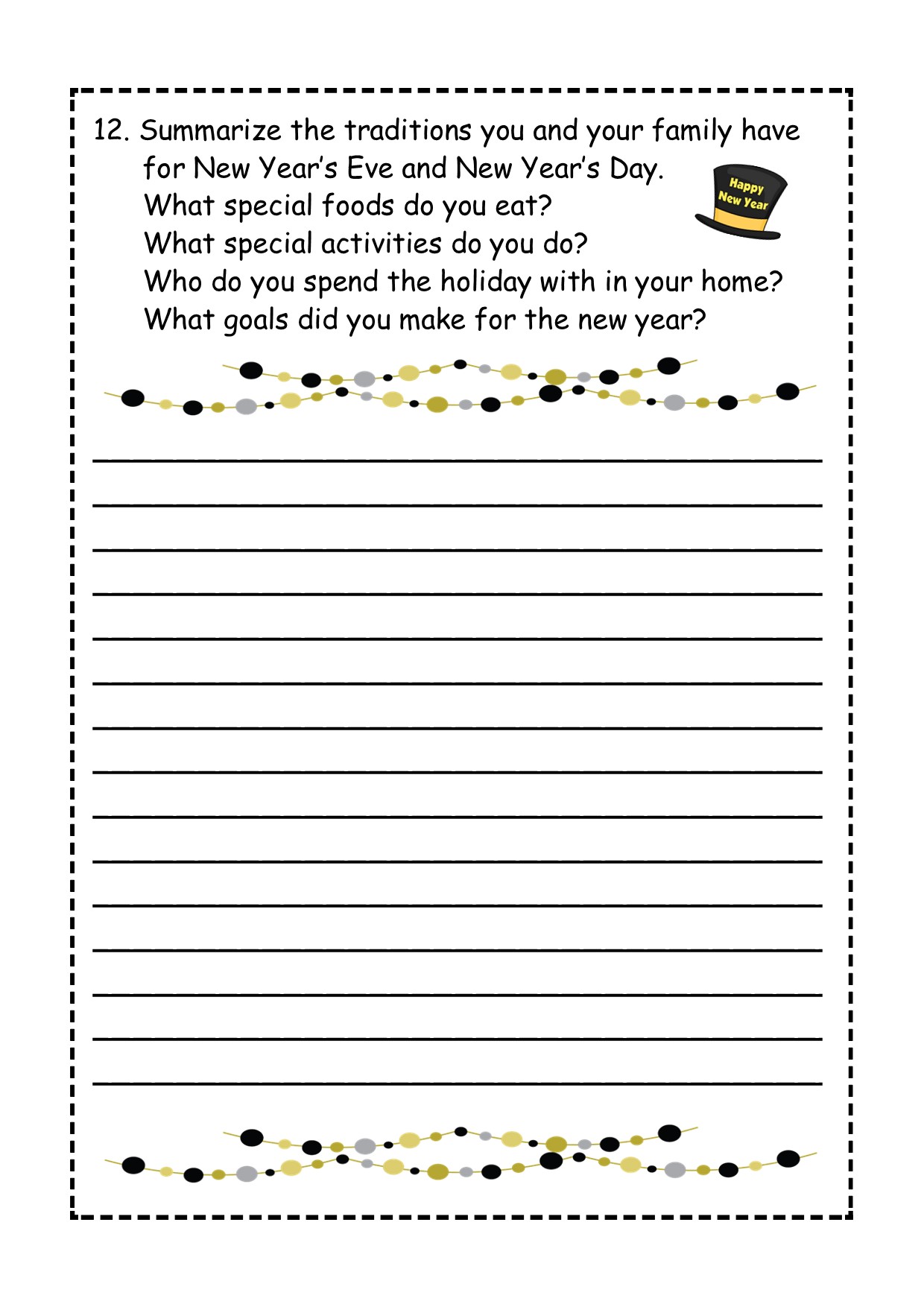 New Year's Celebrations Reading Comprehension Passage - Made By Teachers