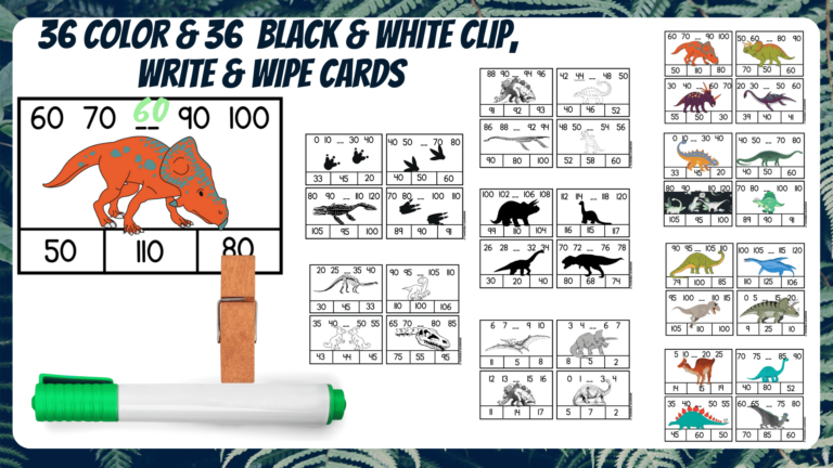 Dinosaur Skip Counting Math Centers & Digital Decks Bundle | Made By ...