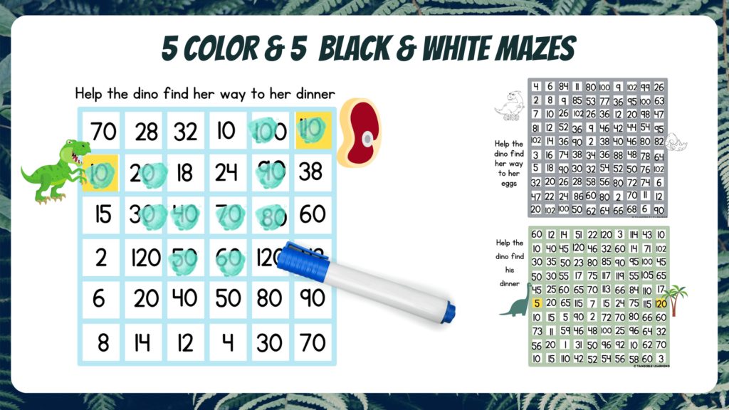 Dinosaur Skip Counting Math Centers & Digital Decks Bundle | Made By ...