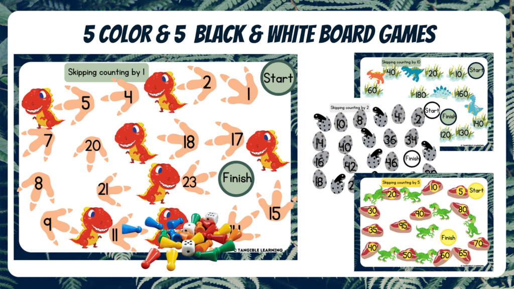 Dinosaur Skip Counting Math Centers & Digital Decks Bundle | Made By ...